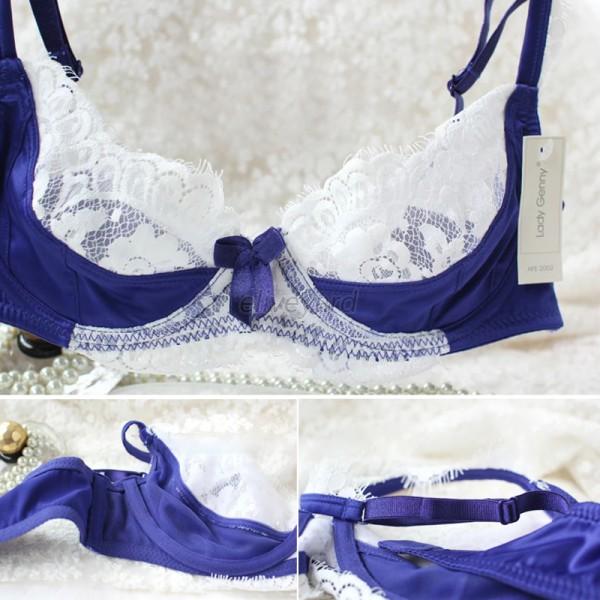 Fashion Women Embroidery Lace Lingerie Push Up Padded Bra Underwear